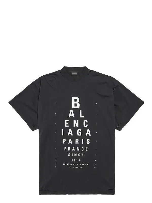 Balenciaga Oversized Optical Print T-shirt - Black/white
