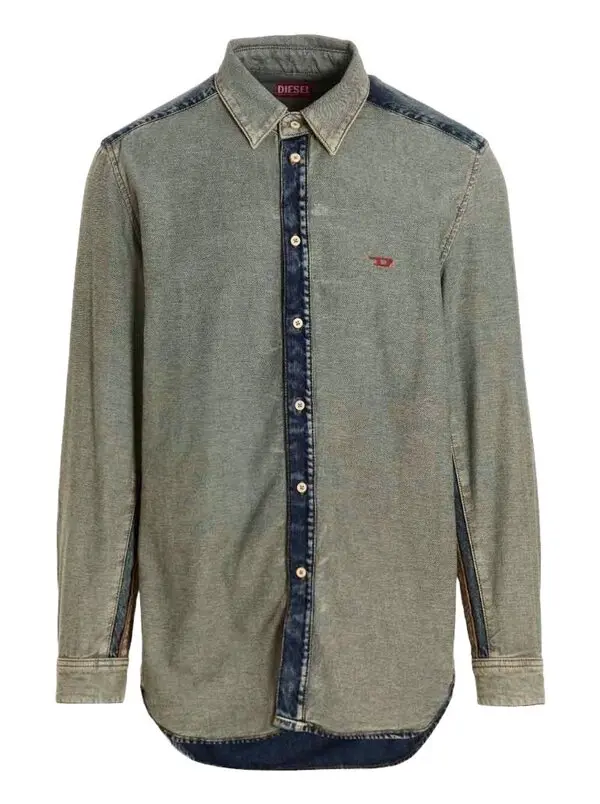 DIESEL® Inside-out Effect Denim Shirt - Gray