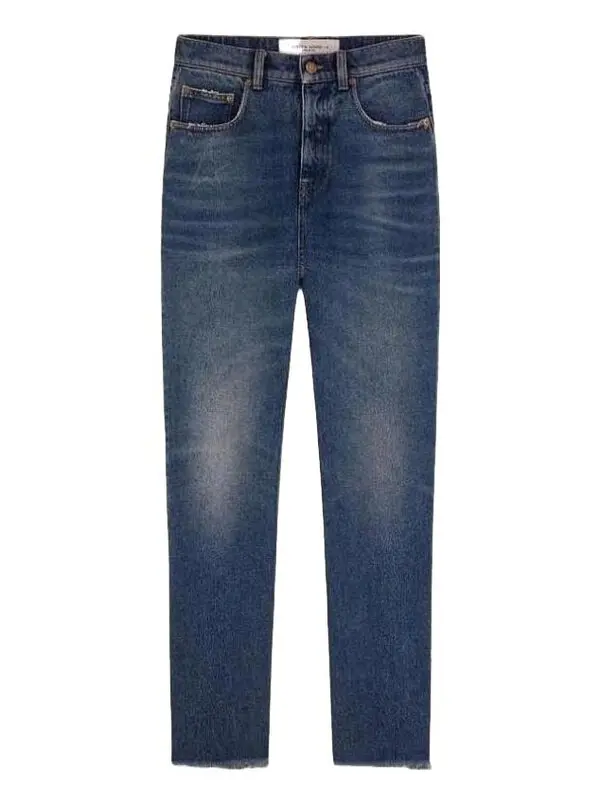 GOLDEN GOOSE Logo Patch Cropped Jeans - No