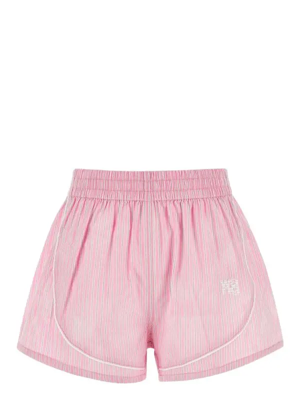 Alexander Wang Striped Track Shorts With Logo Detail - Pink