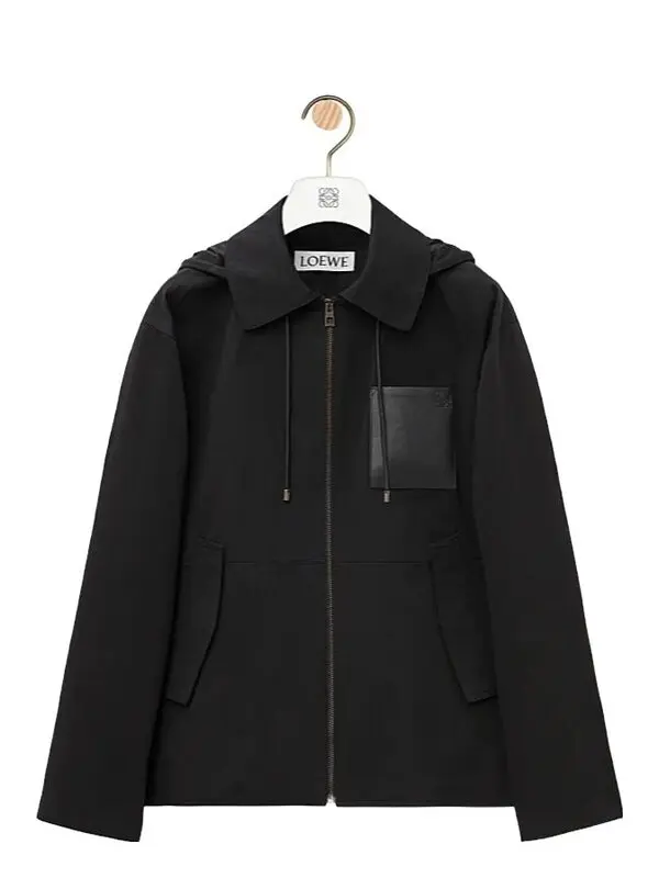 Loewe Zip-up Hooded Jacket - Black