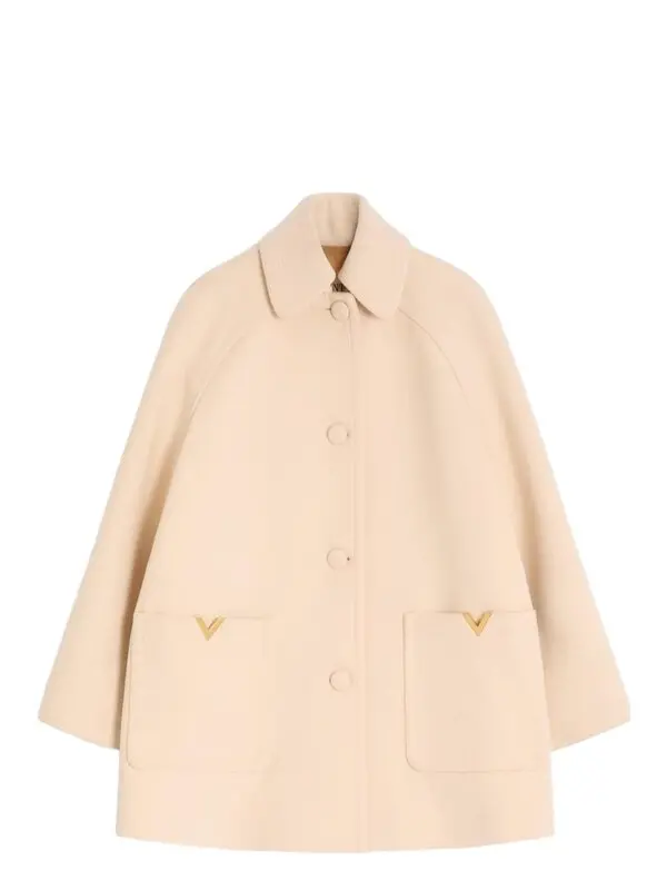 Valentino Garavani Peacoat With Chevron Detail - Nude