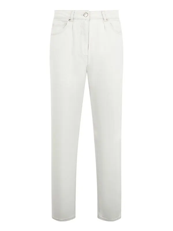 Peserico Mid-rise Tapered Leg Jeans - White