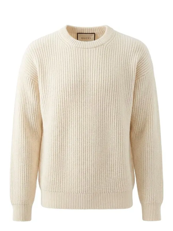 Gucci Crew Neck Cashmere Jumper - Ivory White