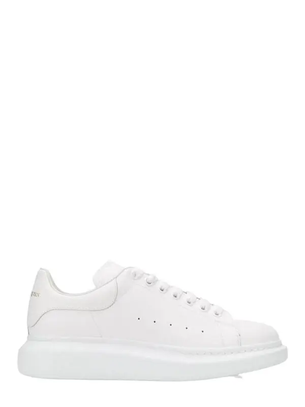 Alexander McQueen Round-toe Lace-up Sneakers With Embellished Heel - White