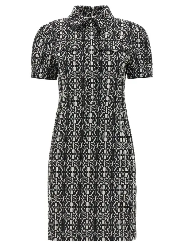 Max Mara Short Sleeve Printed Dress - Black