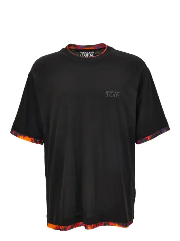 Versace Contrast Trim T-shirt - Black