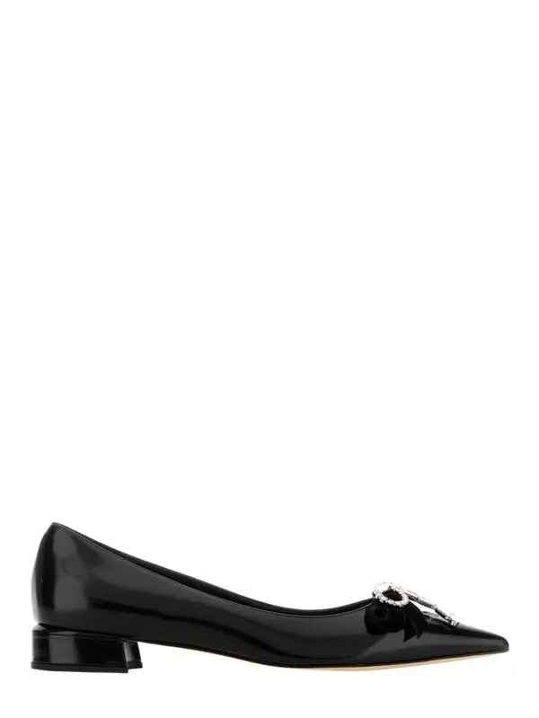 JIMMY CHOO Auria Pointed Toe Ballet Flats - Black