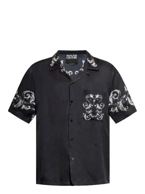 Versace Barocco Print Short-sleeved Shirt - Black