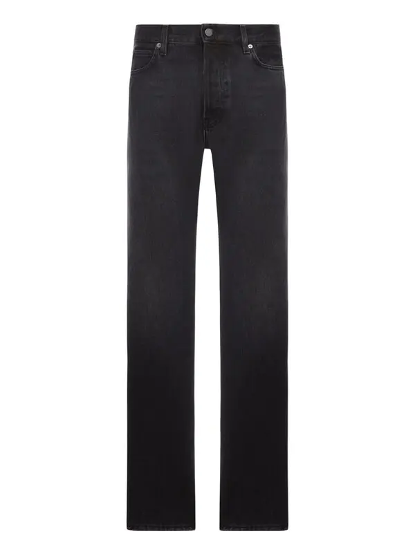 HAIKURE Five-pockets Buttoned Bootcut Jeans - Black