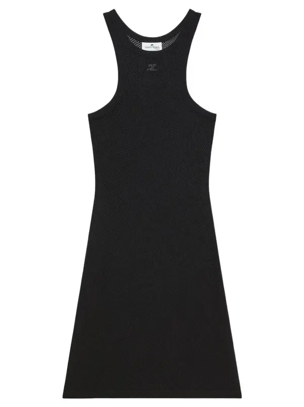 COURREGES Sleeveless A-line Mini Dress - Black