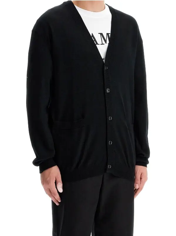Moschino Long Sleeve V-neck Cardigan - Black