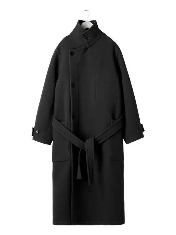 LEMAIRE Single-breasted Wrapped Coat - Black