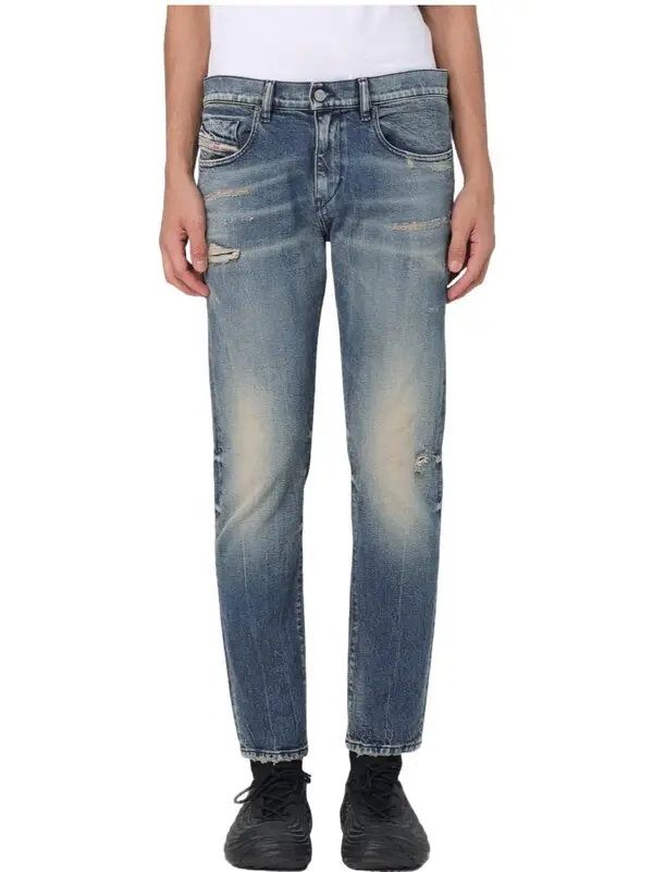 DIESEL® D-strukt Distressed Tapered Jeans - Blue