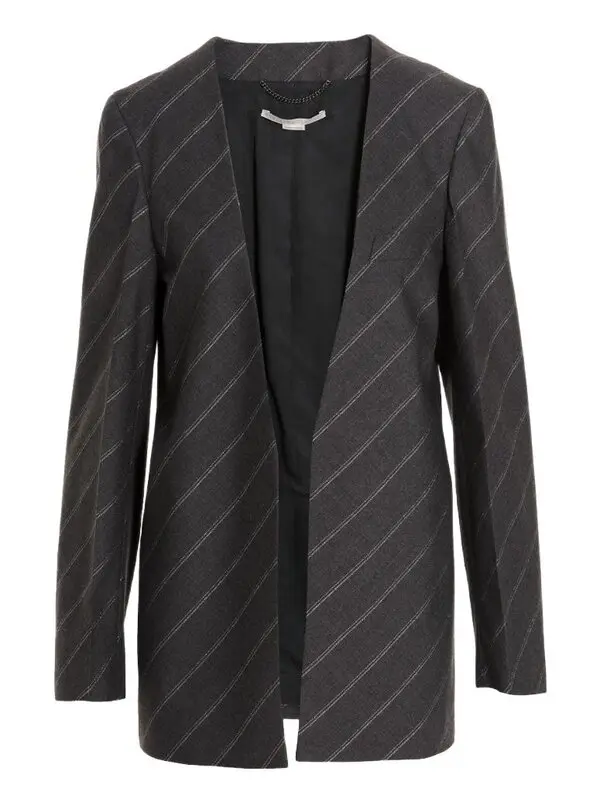 Stella McCartney Logo-printed Striped Blazer - Black