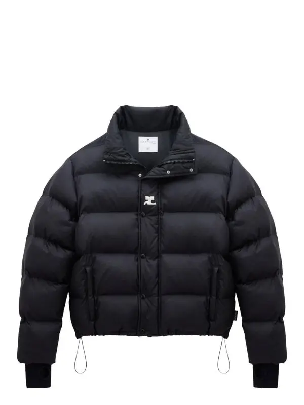 COURREGES Courrèges Logo Embroidered Puffer Jacket - Black