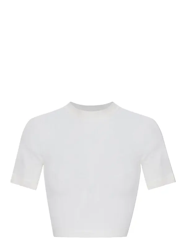 Alaïa Black Ribbed Knit Shirt - Cream
