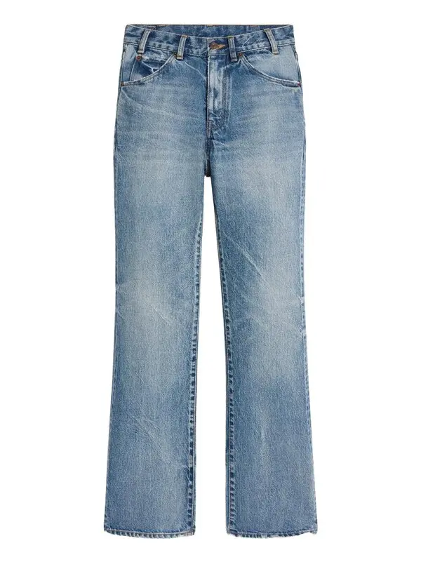 Celine Dylan Flared Jeans In Union Wash Denim - Blue