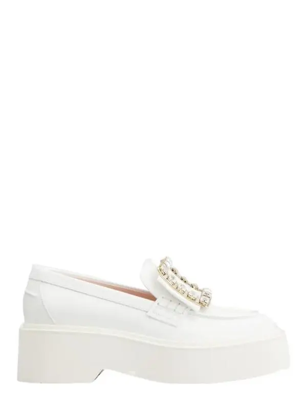 ROGER VIVIER Embellished Loafers - White