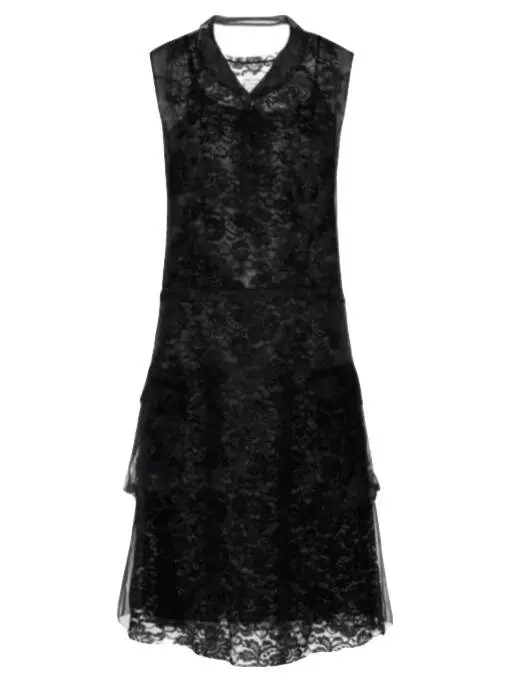 MAISON MARGIELA Lace-trimmed Pocket Mini Dress - Black