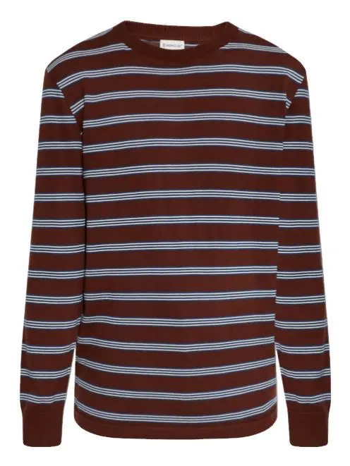 Moncler Striped Ribbed Crewneck Sweater - Brown