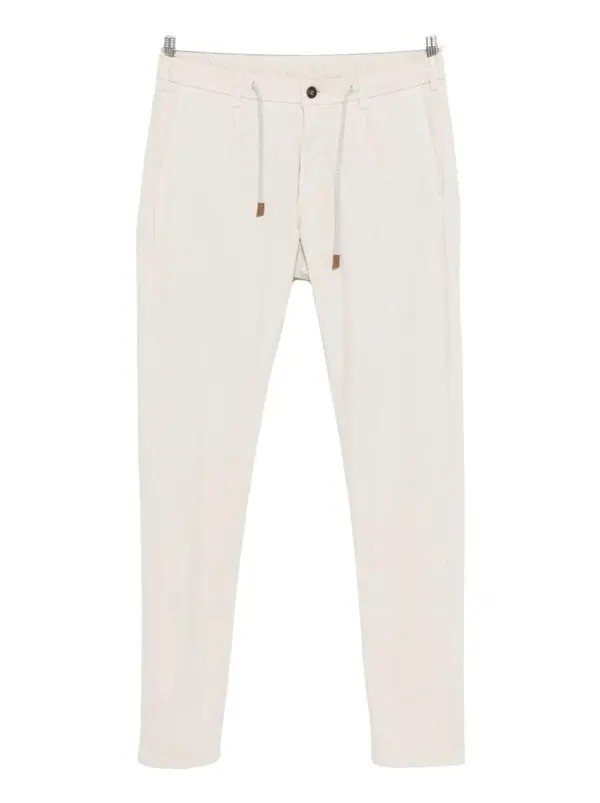 Eleventy Drawstring Straight-leg Trousers - White