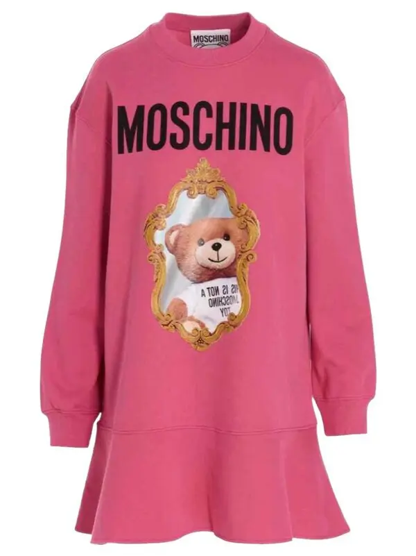 Moschino Teddy Bear-print Sweatshirt Dress - Red