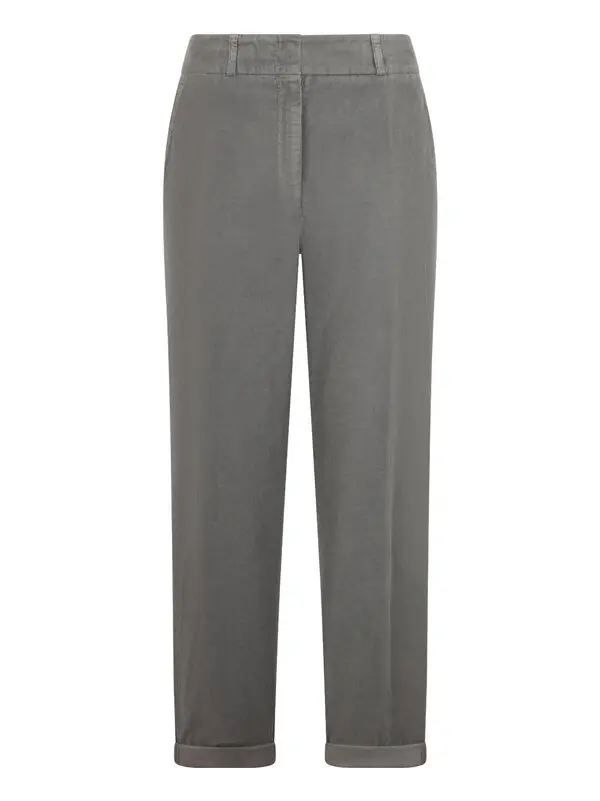 Peserico High-waisted Cropped Pants - Gray