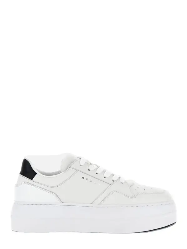 Hogan Logo Printed Flatform Sneakers - Black/white