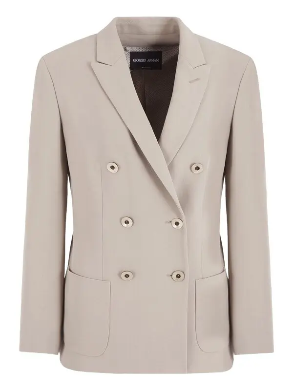 Giorgio Armani Double-breasted Blazer With Peak Lapels - Light Brown