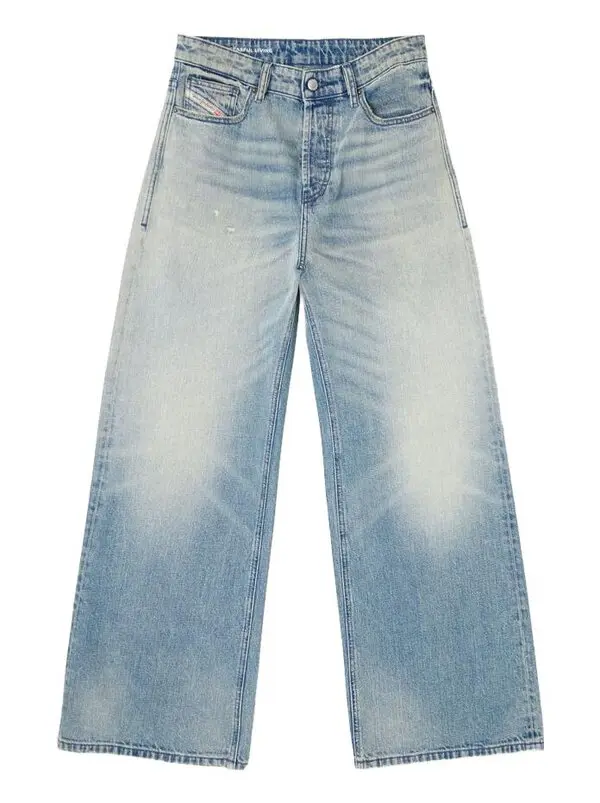 DIESEL® 1996 D-sire Distressed Wide Leg Jeans - Light Blue
