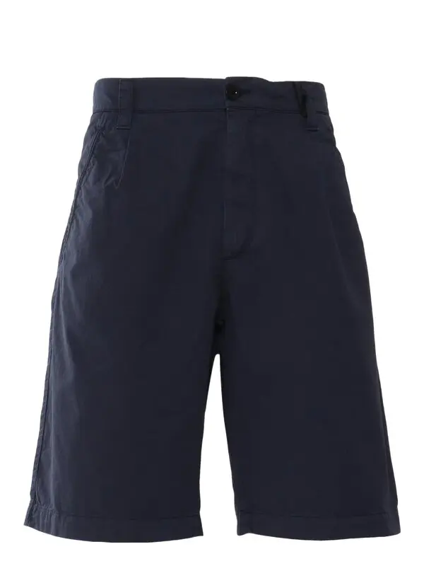 C.P. COMPANY Cotton Bermuda Shorts With Logo - Black