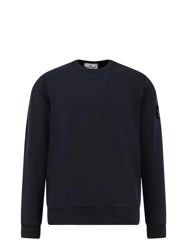 Stone Island Logo Patch Crewneck Sweatshirt - Blue
