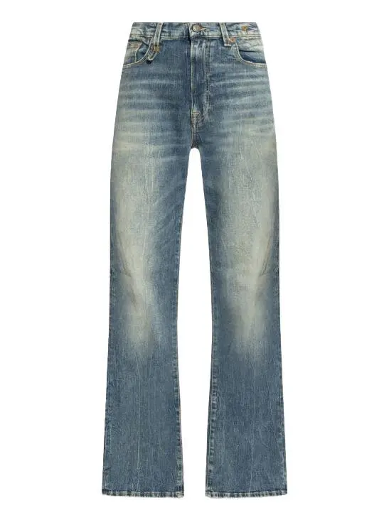 R13 Vintage Effect Wide-leg Jeans - No