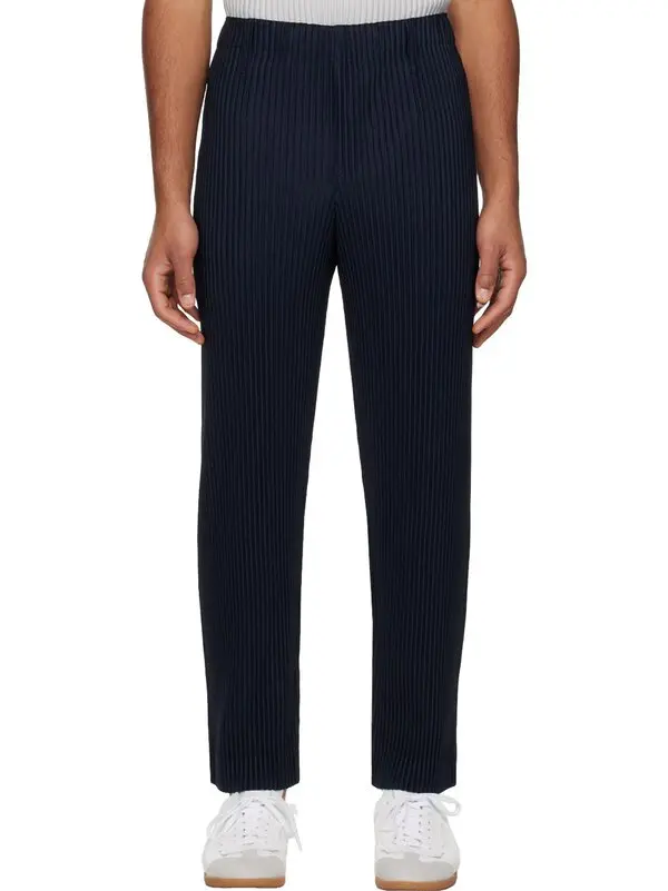 Issey Miyake Homme Plissé High Waisted Cropped Pleated Trousers - Black