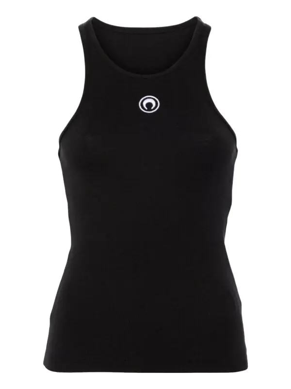 MARINE SERRE Moon Logo Slim Tank Top - Black
