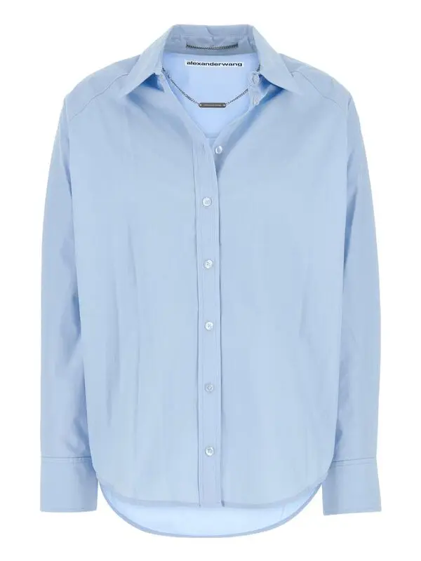 Alexander Wang Long Sleeve Oversized Shirt - Light Blue