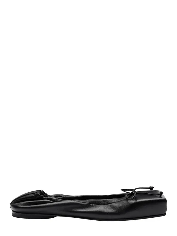 Jacquemus Bow Detail Square Toe Flats - Black