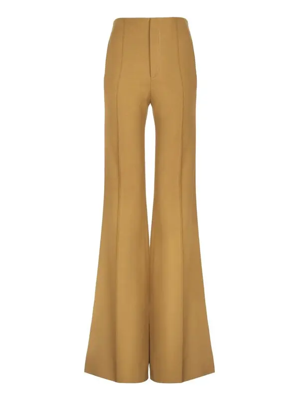 Chloé Flared Cotton Trousers - Brown