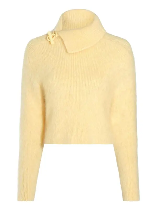 Jacquemus Cropped Turtleneck Jumper - Light Yellow