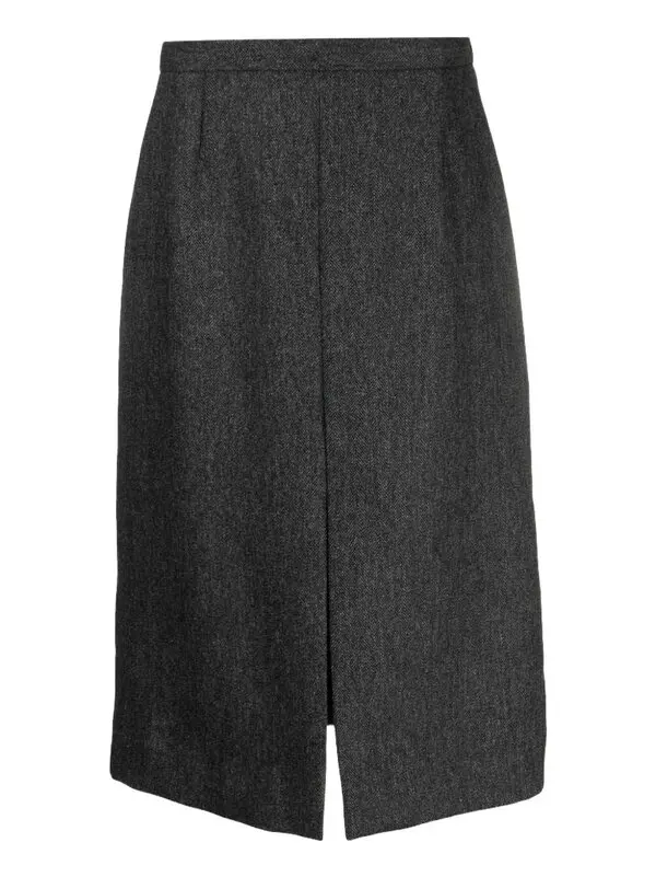 Dries Van Noten High Waist Skirt With Front Split - Black