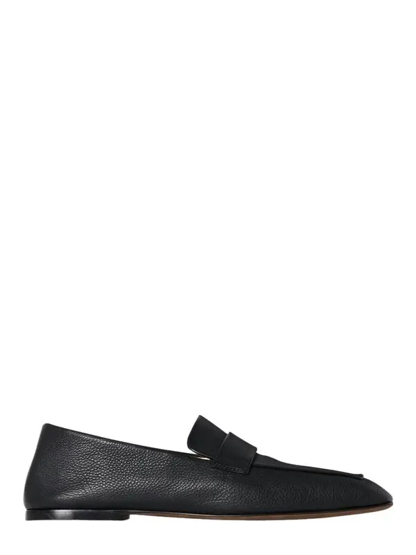THE ROW Square Toe Loafers - Black