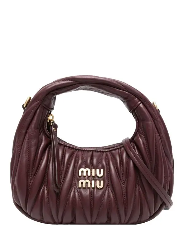 Miu Miu Wander Matelassé Nappa Leather Hobo Mini-bag - Red