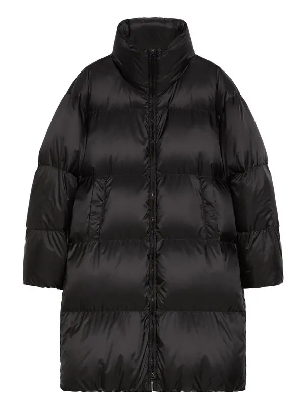 Max Mara Seibi Zip-up High Neck Quilted Coat - Black
