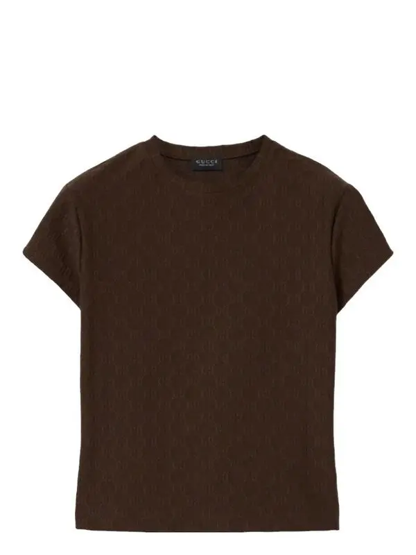 Gucci Gg Jersey Jacquard T-shirt - Brown