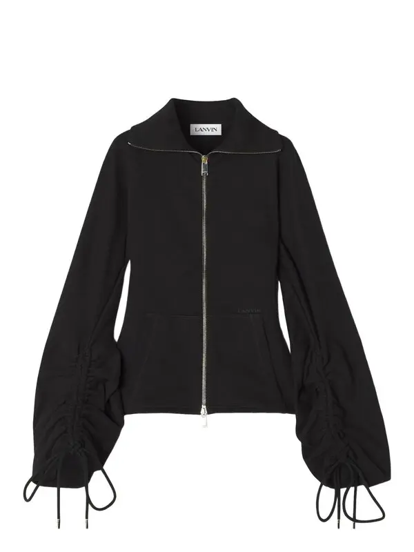 LANVIN Fitted Zipped Jacket With Drawstring Cuffs - Black