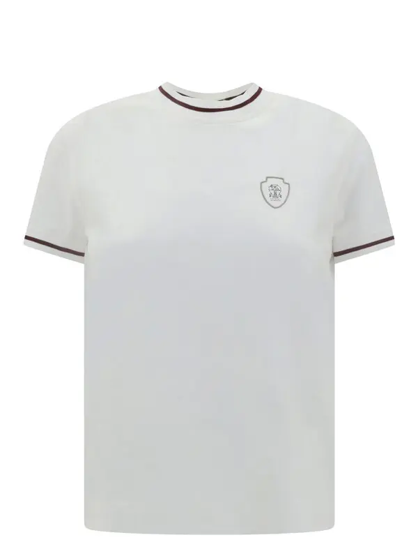 Brunello Cucinelli Logo Detail Crewneck T-shirt - White