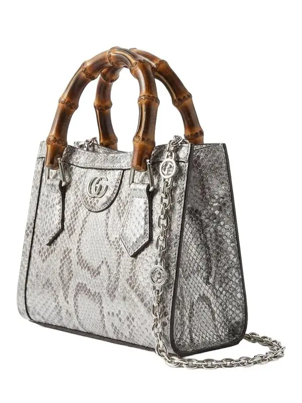 Gucci Diana Python Small Tote Bag With Bamboo Handles - Multicolor