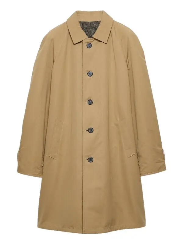 Prada Reversible Buttoned Coat - Cork Beige