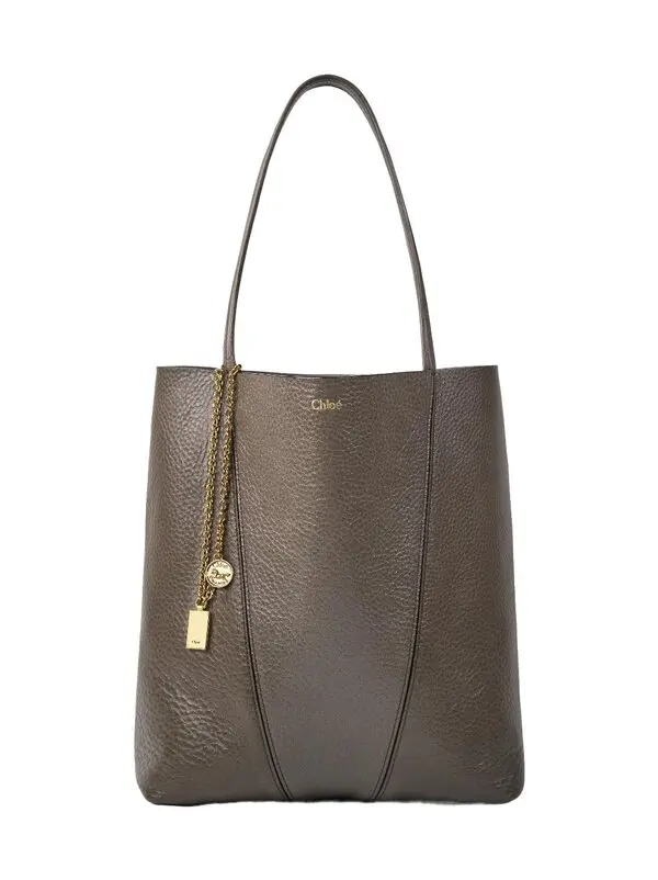 Chloé Spin Charm Detailed Tote Bag - Grey
